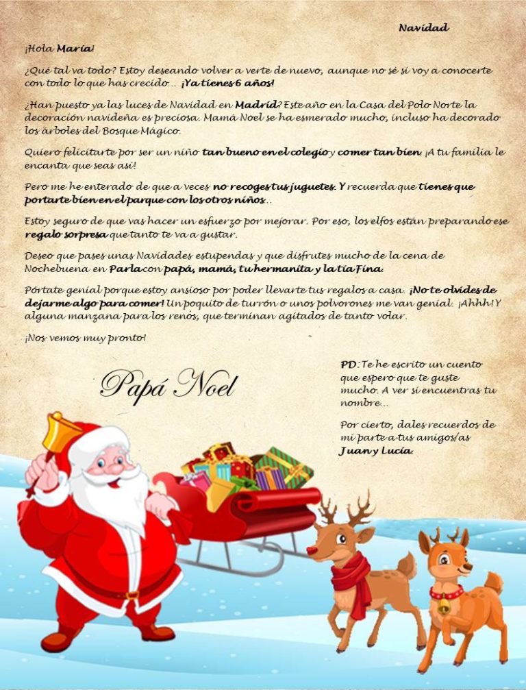 Carta Papá Noel a los niños【 DESCARGABLE 2025 】 ️