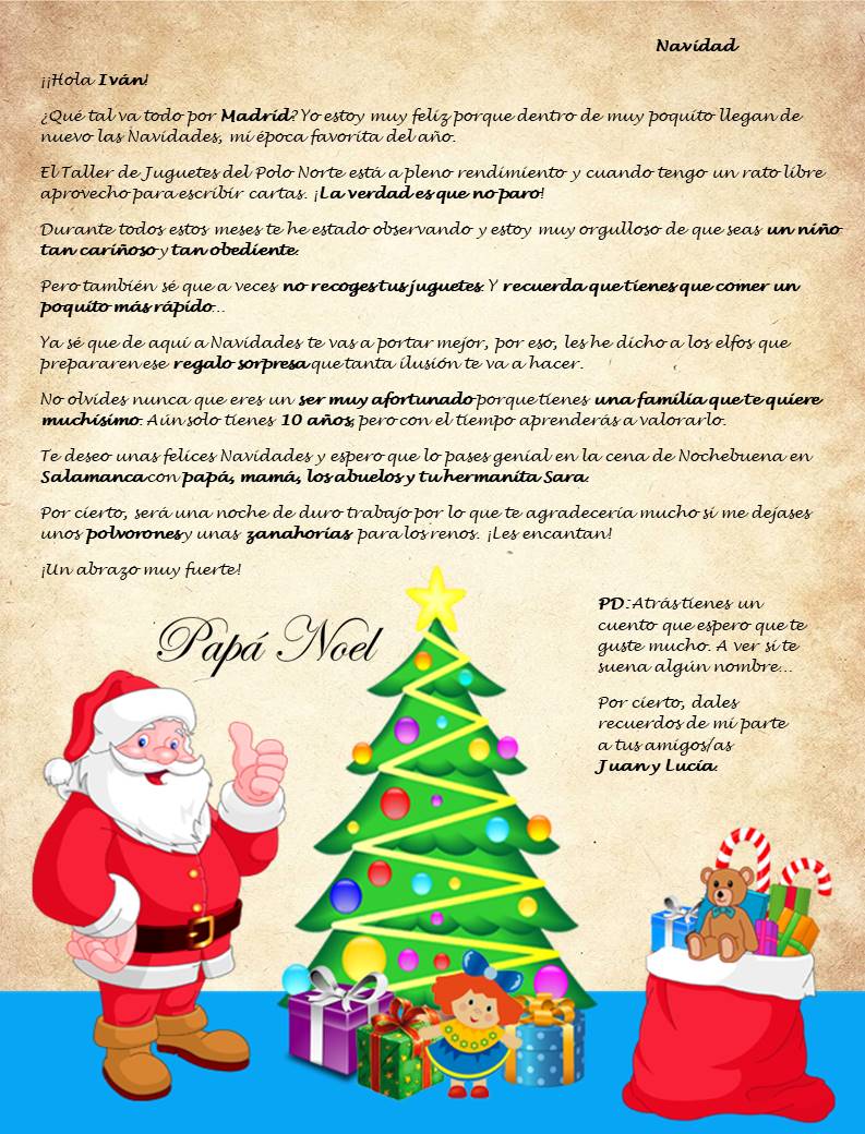 Carta Papá Noel a los niños【 DESCARGABLE 】 ️